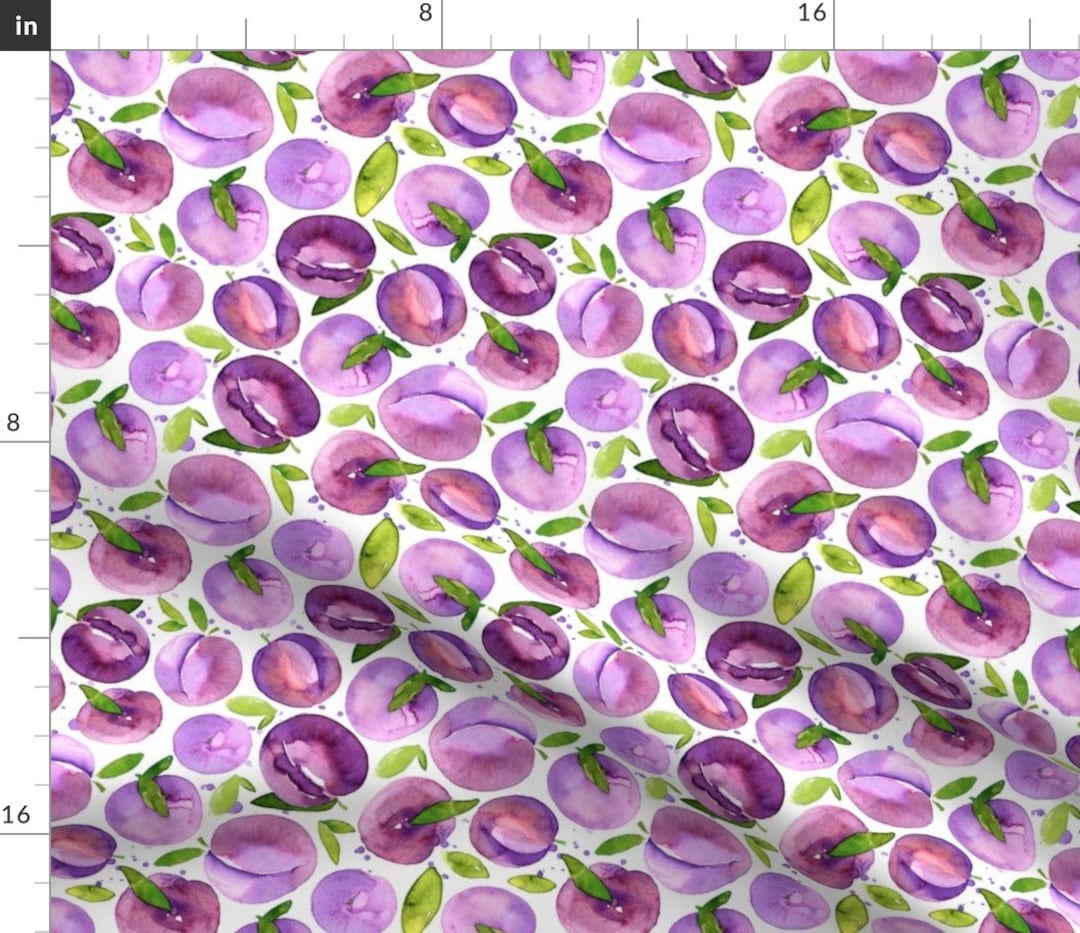 Plum Fabric Watercolor Plums by Graphicsdish Watercolor Purple Fruit ...