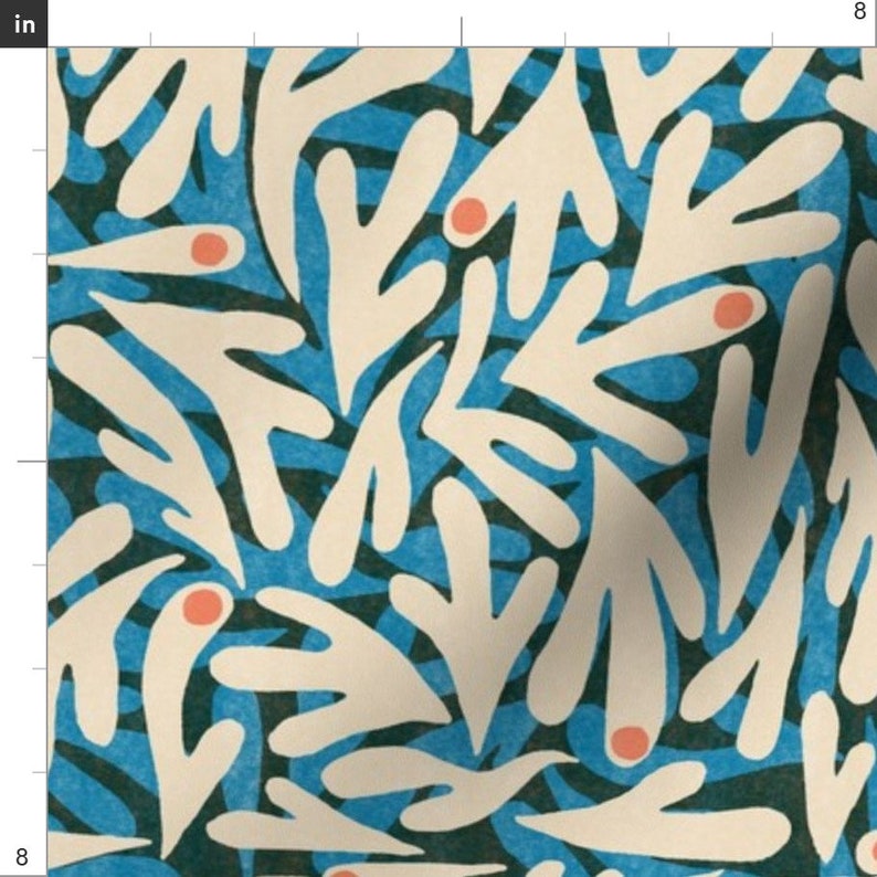 Modern Indigo Upholstery Fabric Indigo Block Print Flora by - Etsy