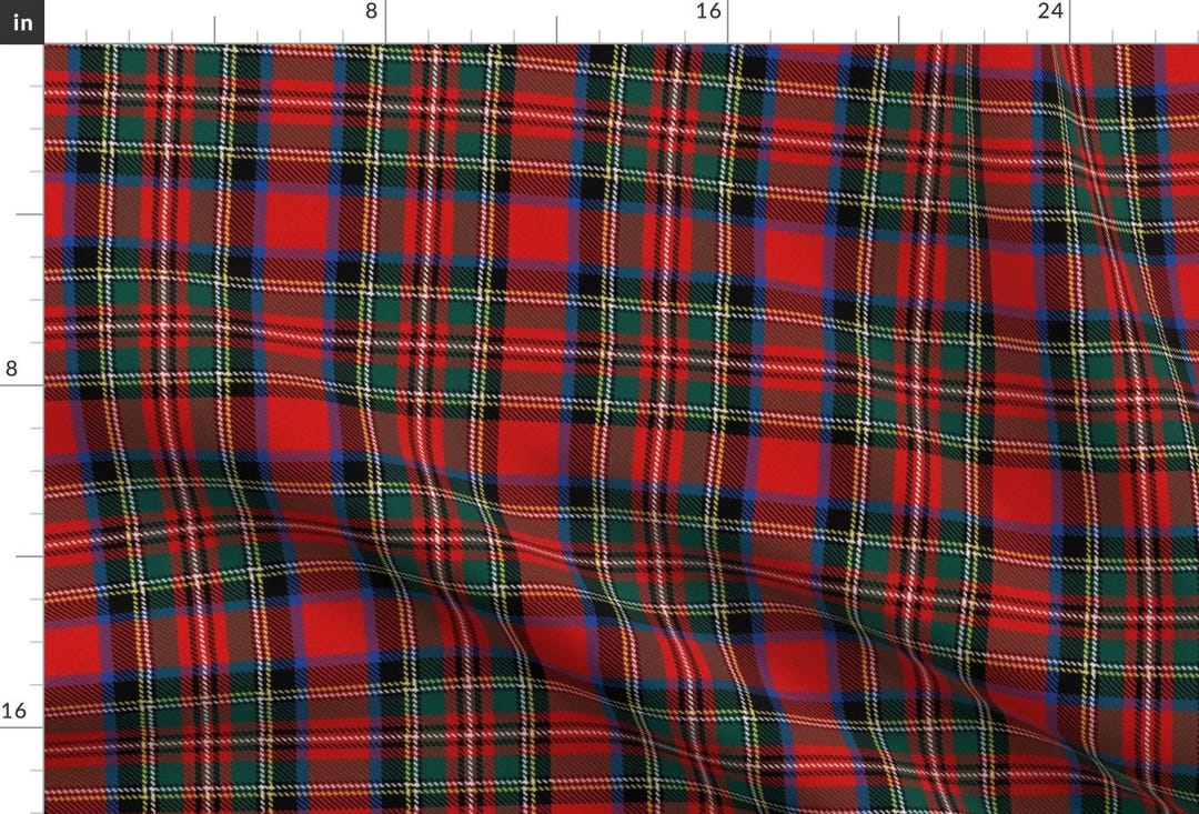 Red Plaid Fabric - Stuart Stewart Tartan Plaid by Laurawrightstudio ...