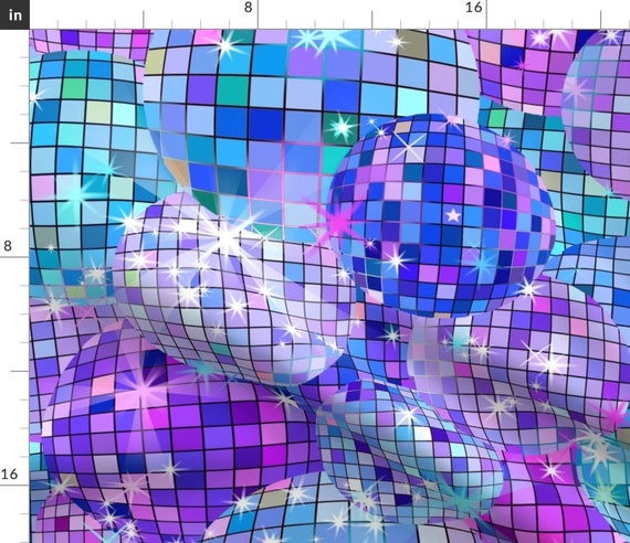 Mirror Ball Fabric Dazzling Disco Mirror Ball Lights by - Etsy