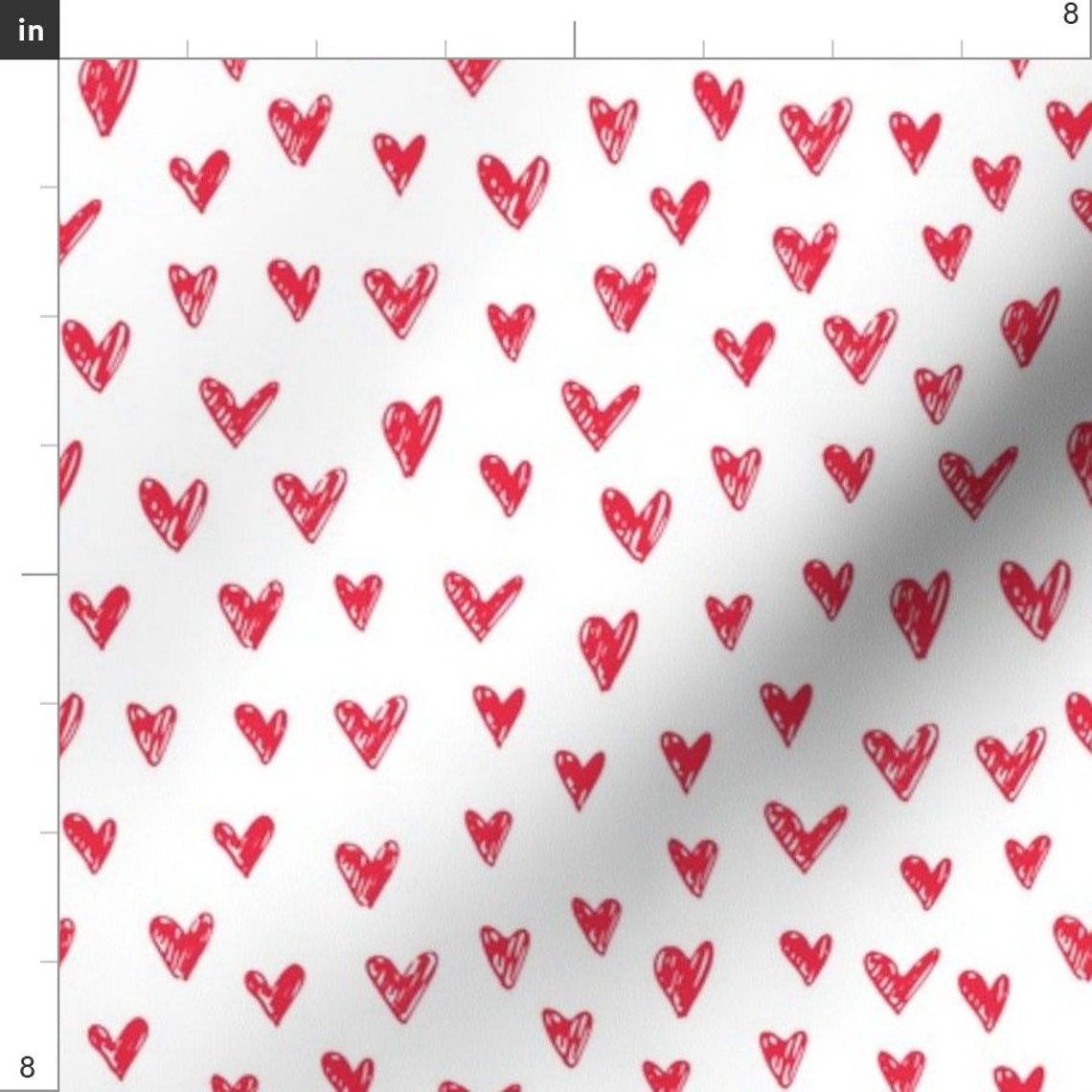 Red Hearts Fabric Red Love Hearts by Graphicsdish Red Love - Etsy