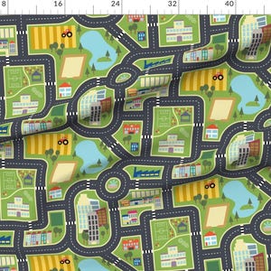 Green Fabric - Road Play Mat by Seesawboomerang - Play Mat Roads ...