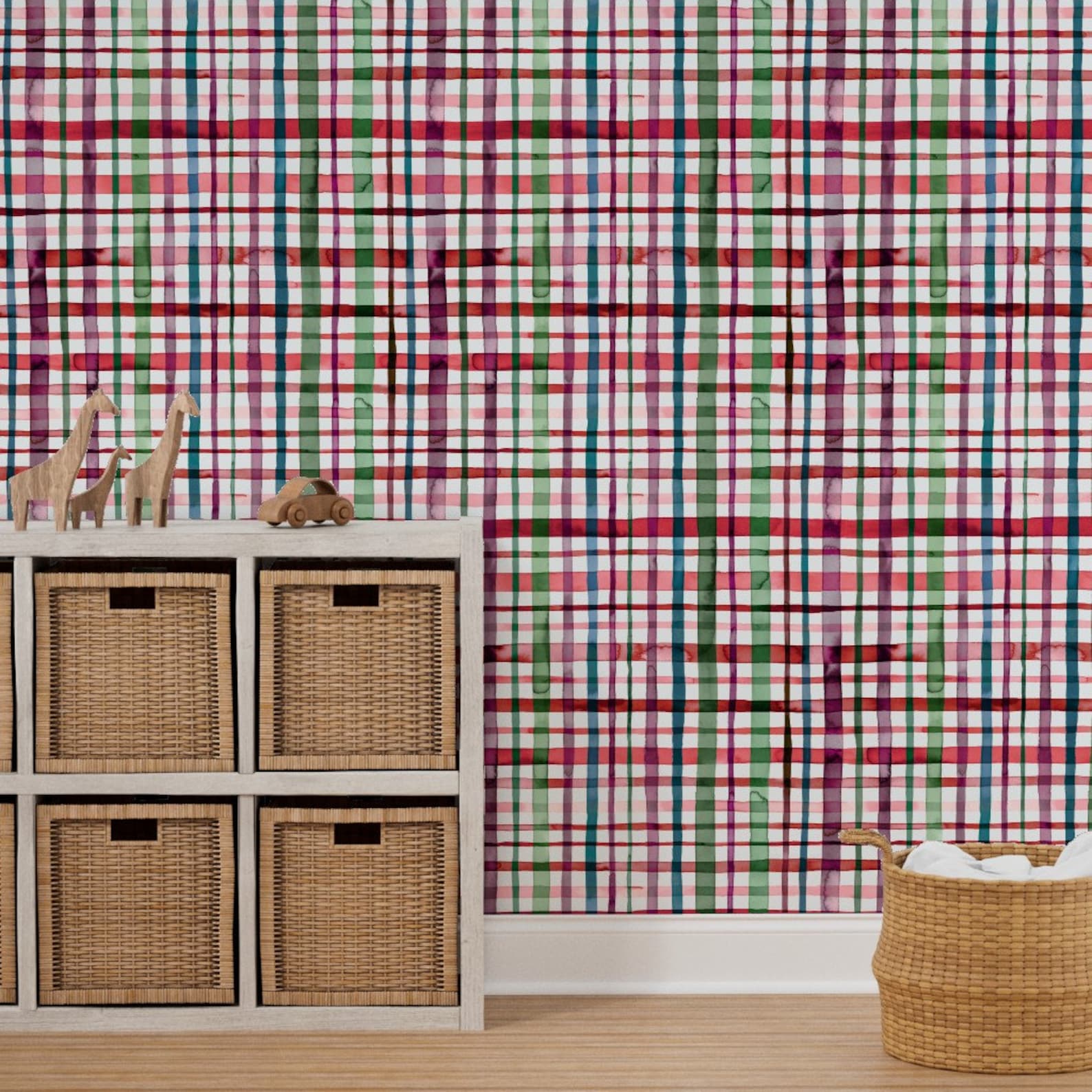 Tartan Plaid Wallpaper Watercolor Plaid by Ninola-design - Etsy