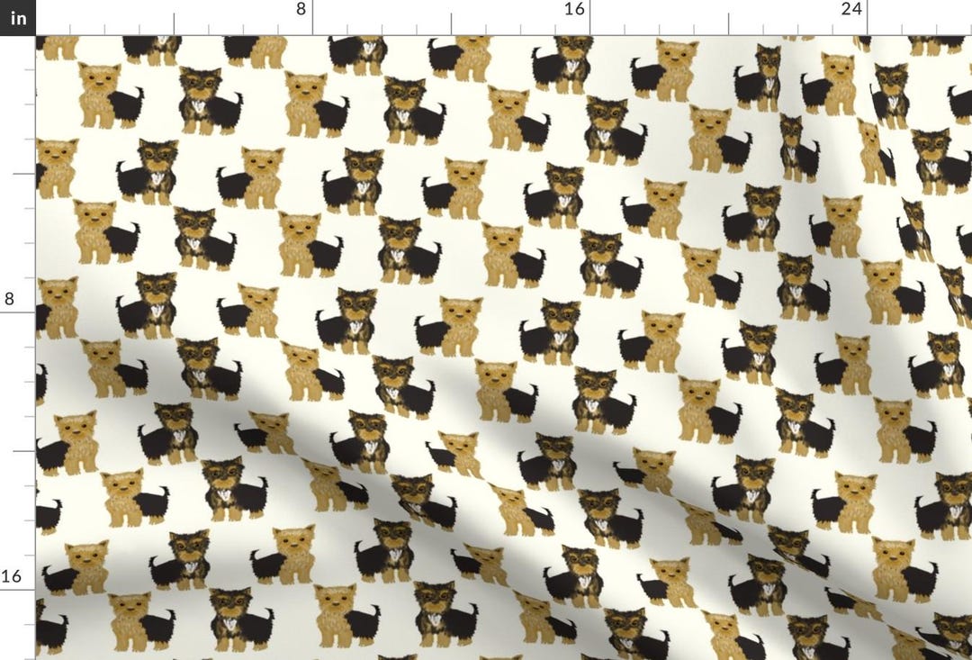 Yorkshire Terrier Fabric - Yorkshire Terrier Cute Yorkie Dog Pet Fabric ...