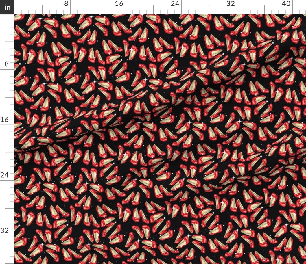 Ruby Slippers Fabric Ruby Slippers by Whimzwhirled Ruby | Etsy