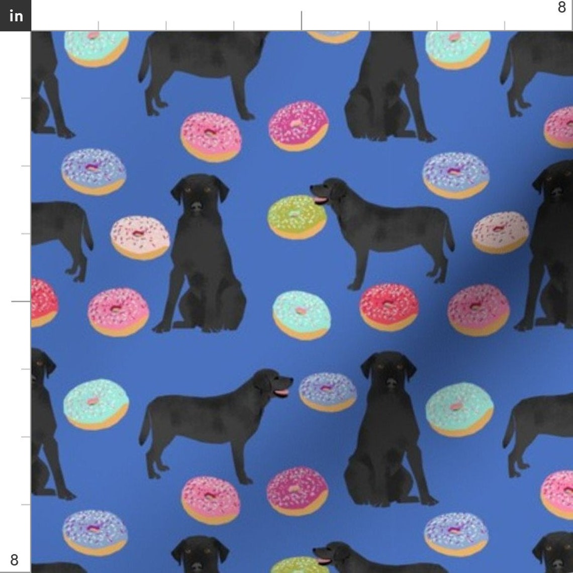 Black Lab Fabric Black Labrador Donuts Fabric Retrievers | Etsy