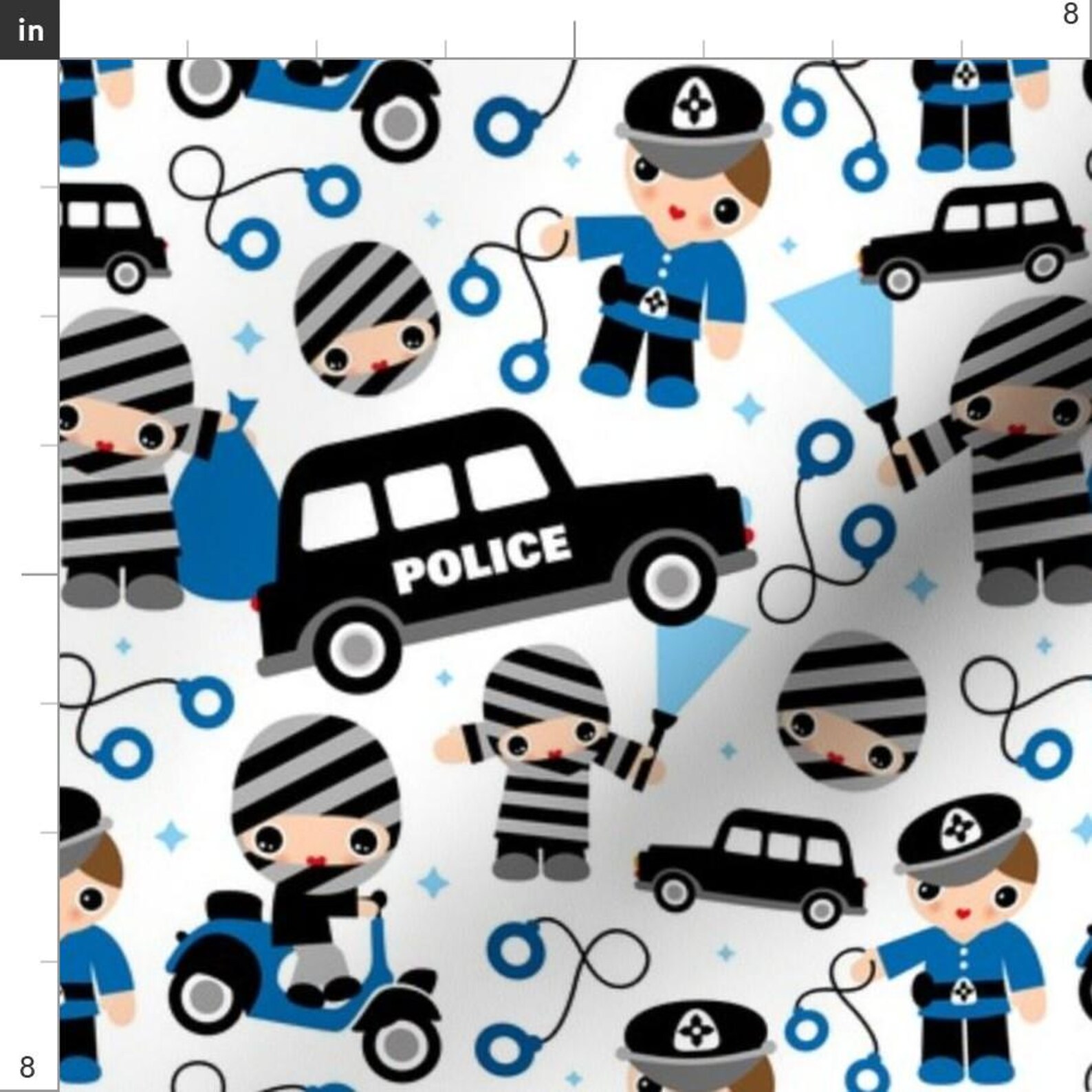 Police Fabric - Thiefs Cops & Robbers Police Theme by Littlesmilemakers ...