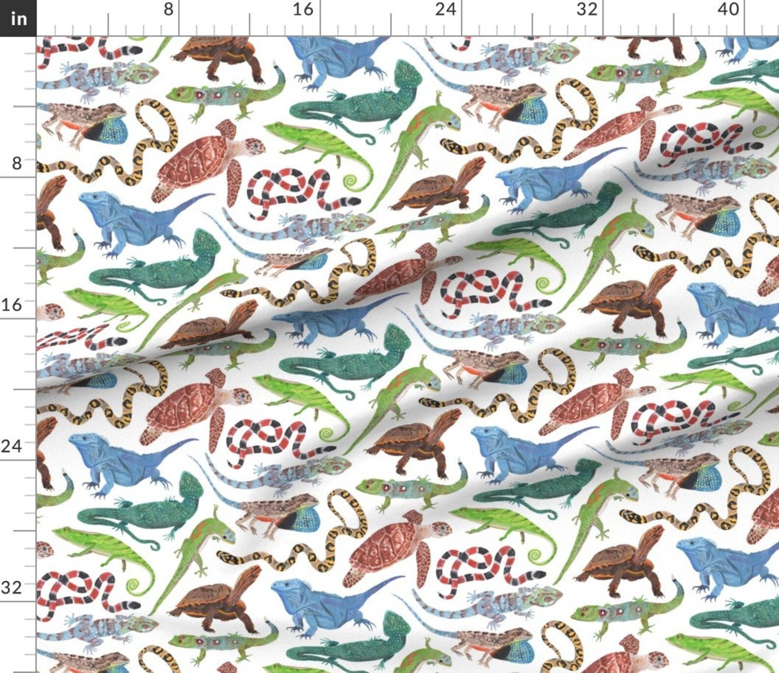 Reptiles Fabric Endangered Reptiles Around the World by - Etsy