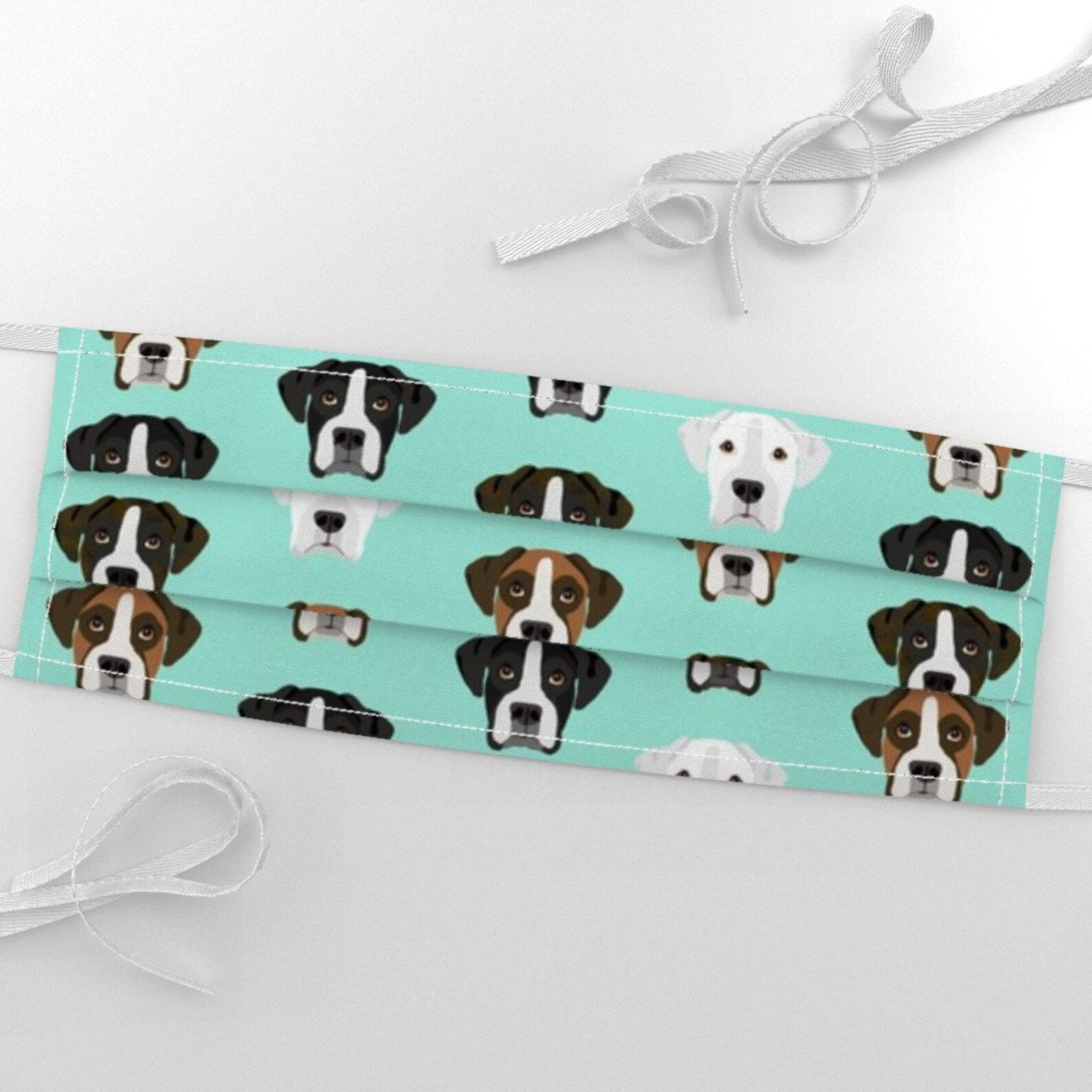 Aqua Boxer Dog Fabric Boxer Dog Fabric by Petfriendly | Etsy