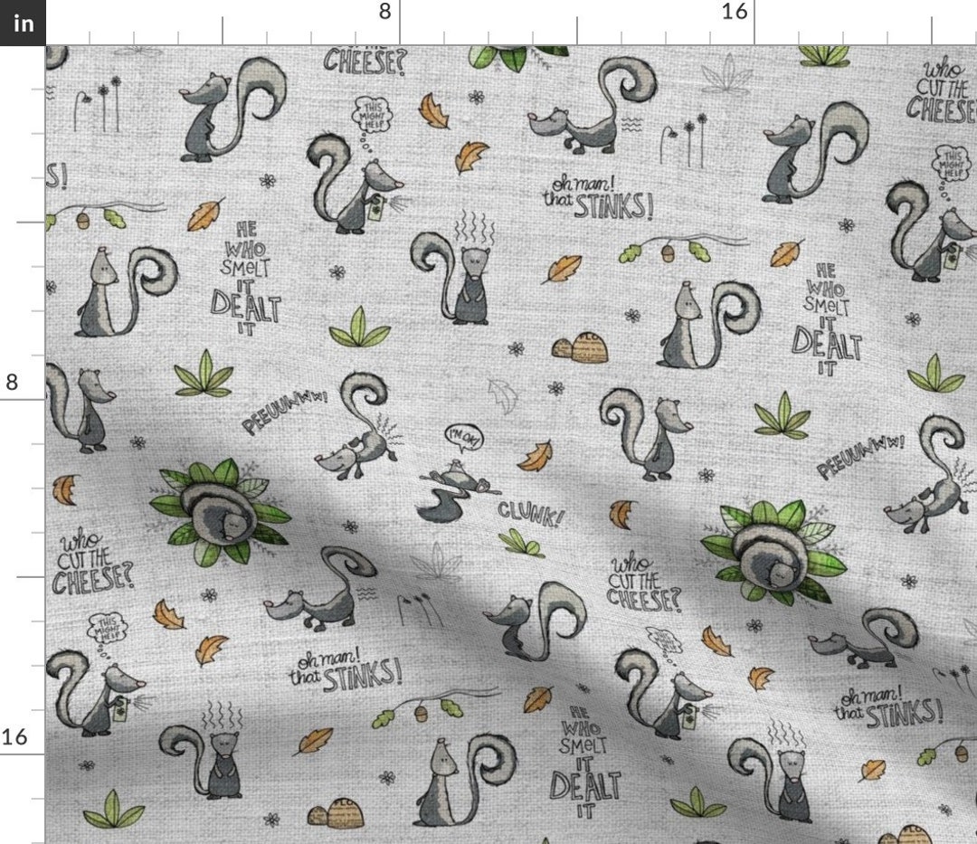 Stinky Skunks Fabric What's That Smell by Mulberry Tree Skunk Wildlife ...