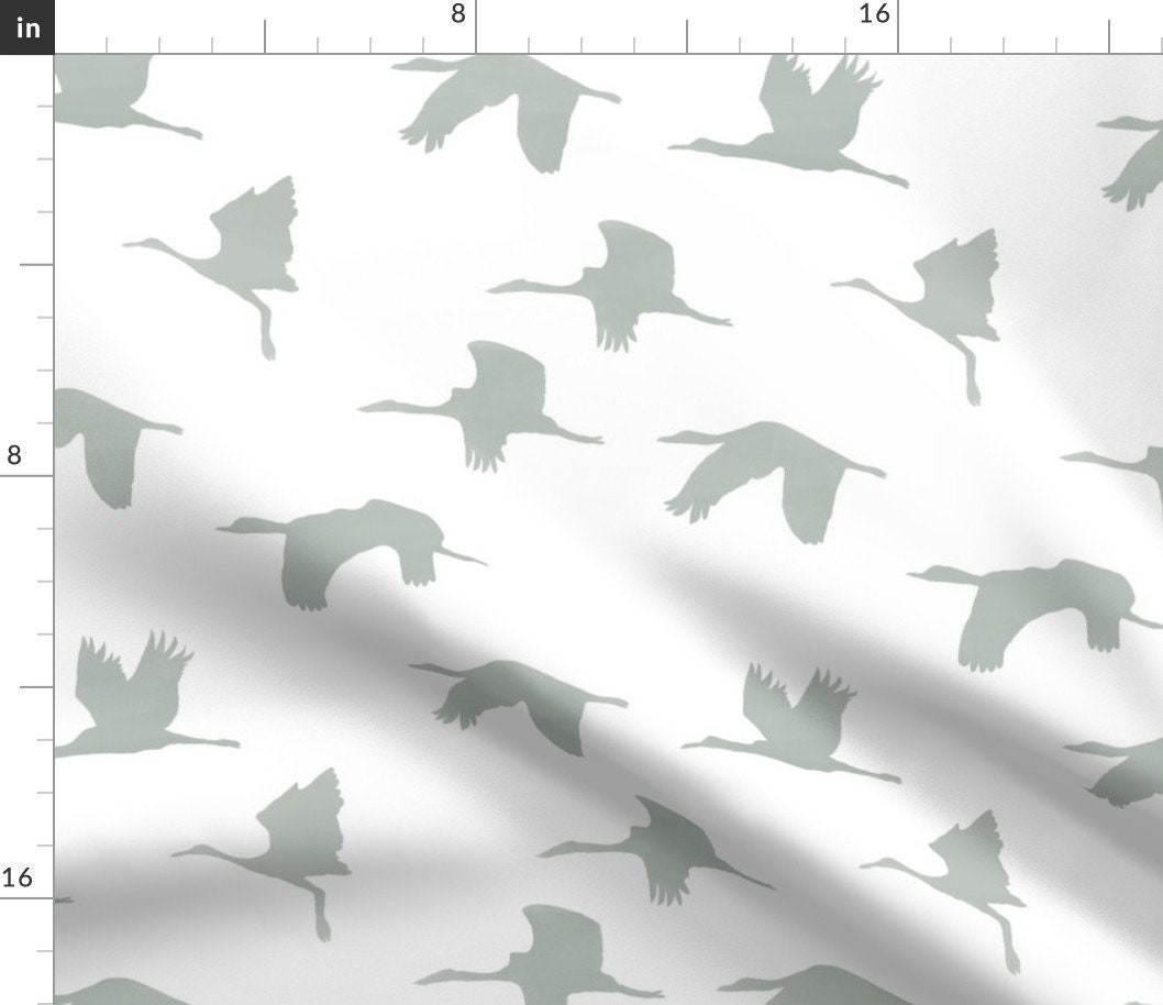 Flying Cranes Fabric Cranes By Melarmstrongdesign Animal | Etsy