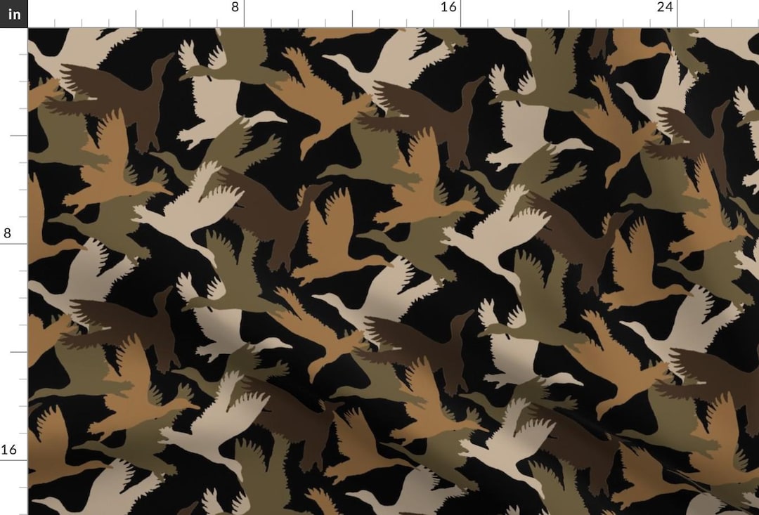 Camoflauge Ducks Fabric - Flying Duck Camo by Paragonstudios - Camo ...