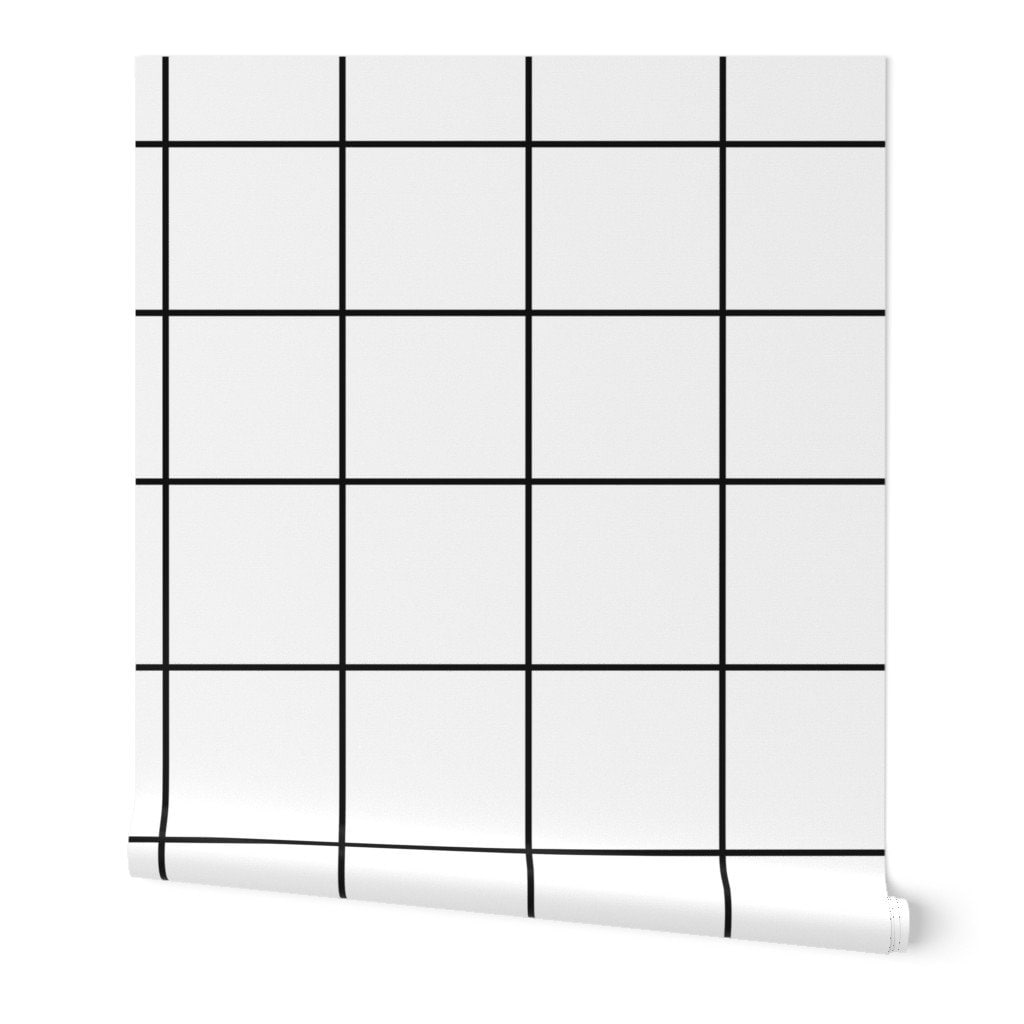 Grid Wallpaper Black and White Monochrome Grid by Sunny - Etsy