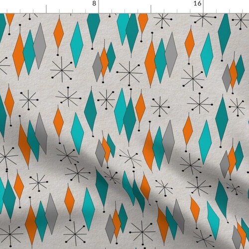 Retro Fabric Mid-century Modern Diamond Pattern by - Etsy