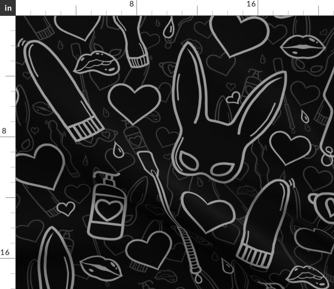 Black And White Fabric Sex Dungeon By Vividchaos Quilting Heart Love Fun Romantic Valentine Sexy