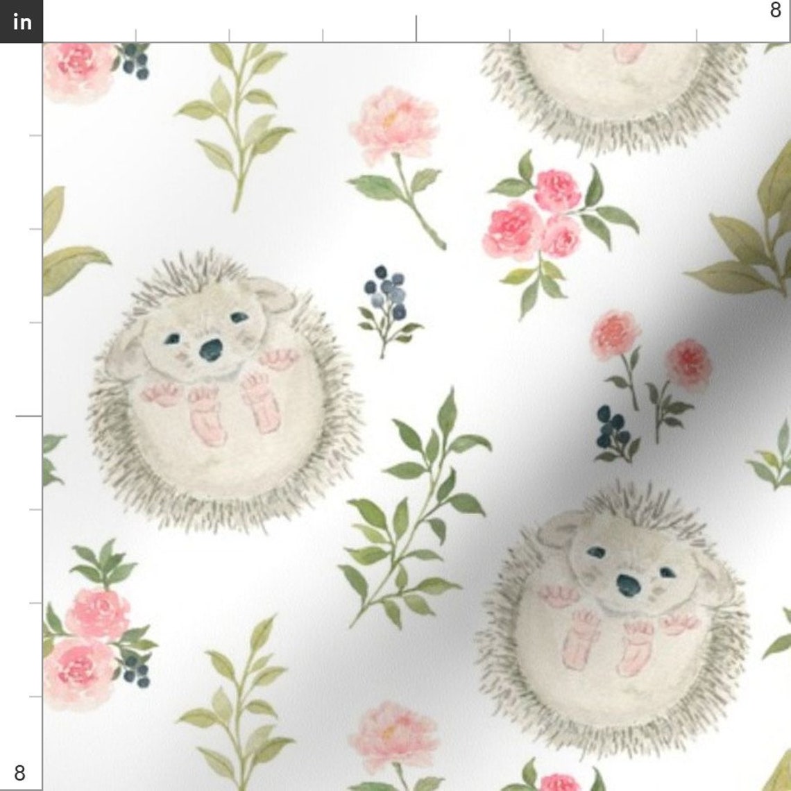 Hedgehog Fabric Sweet Little Hedgehog by Mintpeony - Etsy
