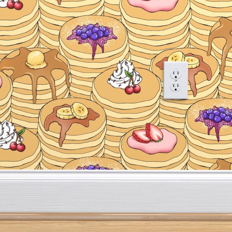Pancake Wallpaper Flapjack Stack by Pattysloniger | Etsy