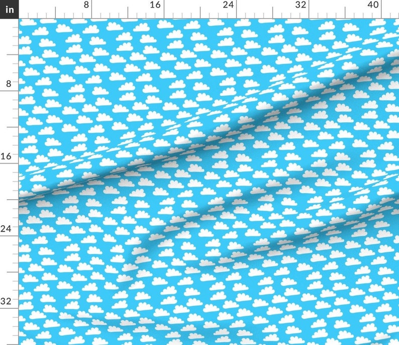 Clouds Fabric Happy Clouds By Carinaenvoldsenharris Clouds | Etsy