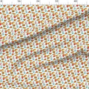 Fast Food Fabric Painted Rainbow Fast Food on White Small Version by ...
