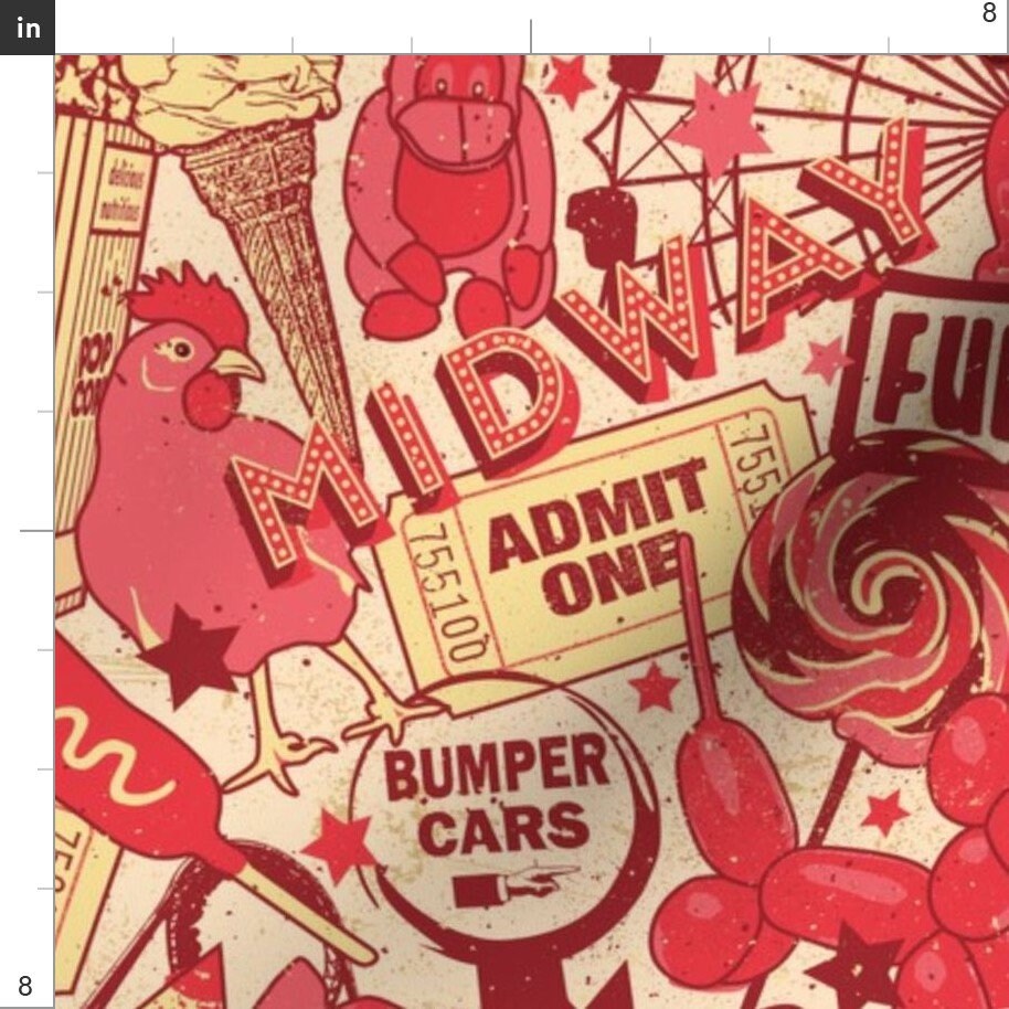 State Fair Fabric Retro Red State Fair by Mariafaithgarcia - Etsy