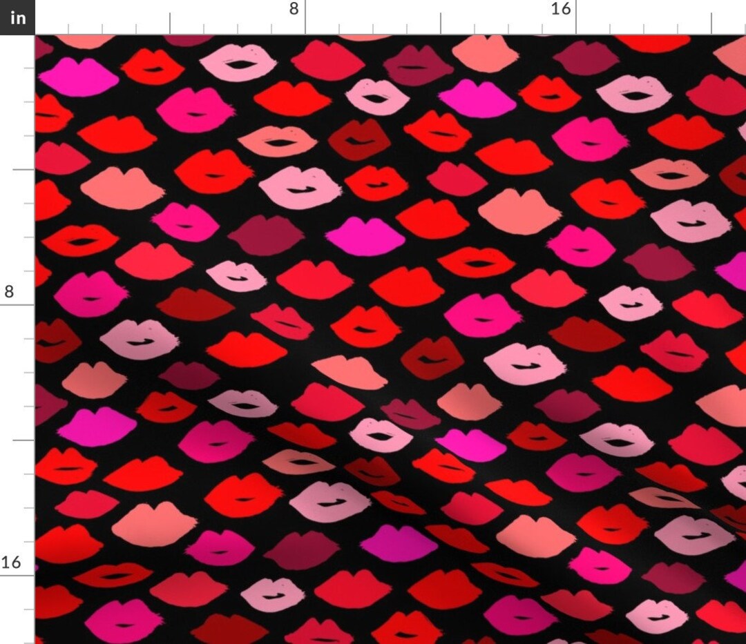 Valentine Kiss Fabric Lips Lipstick Kisses Beauty Makeup Fashion Girly ...