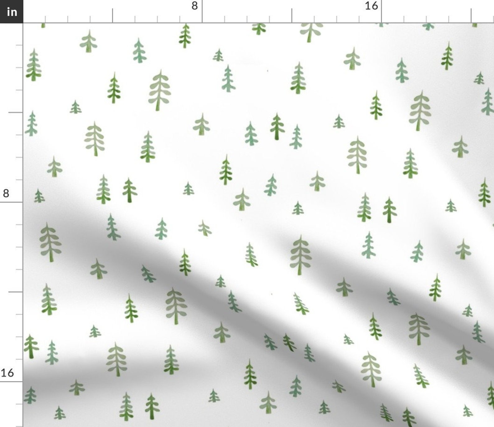 Watercolor Pine Trees Fabric in the Pine Forest by Jennifer | Etsy