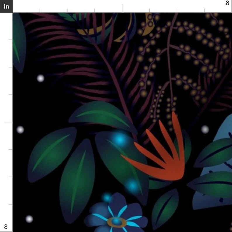 Moody Tropical Rainforest Fabric Moody Flora Tropical by - Etsy