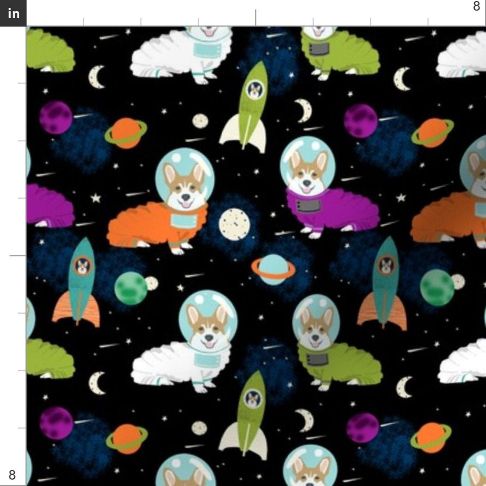 Corgis in Space Fabric Corgis in Space Fabric Corgi Cute Dog - Etsy