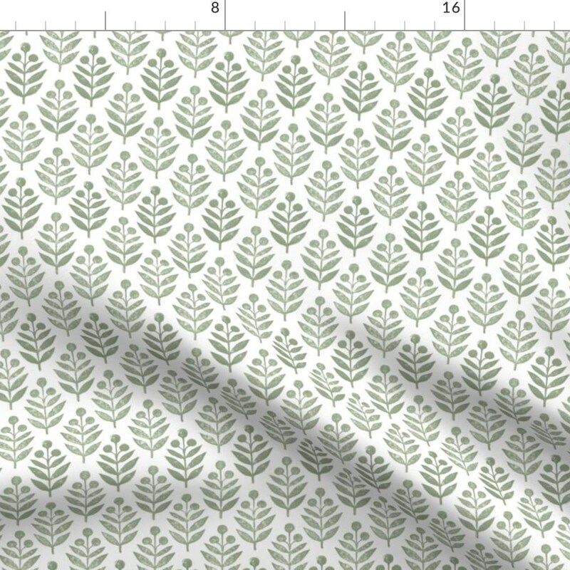 Green Block Print Fabric - Etsy