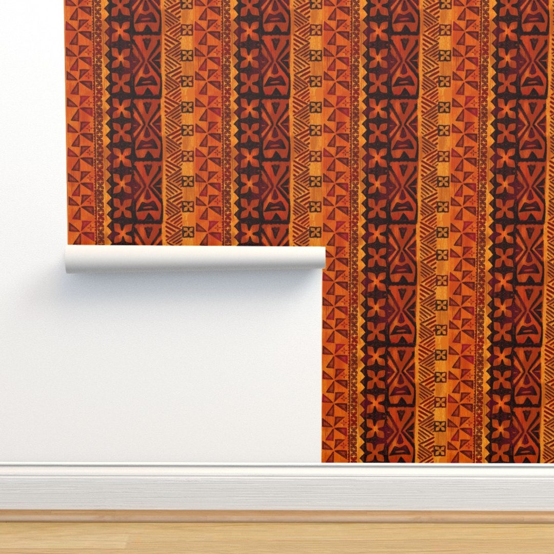 Tiki Tapa Wallpaper Tapa Flower by Woodyworld Tiki Tapa - Etsy