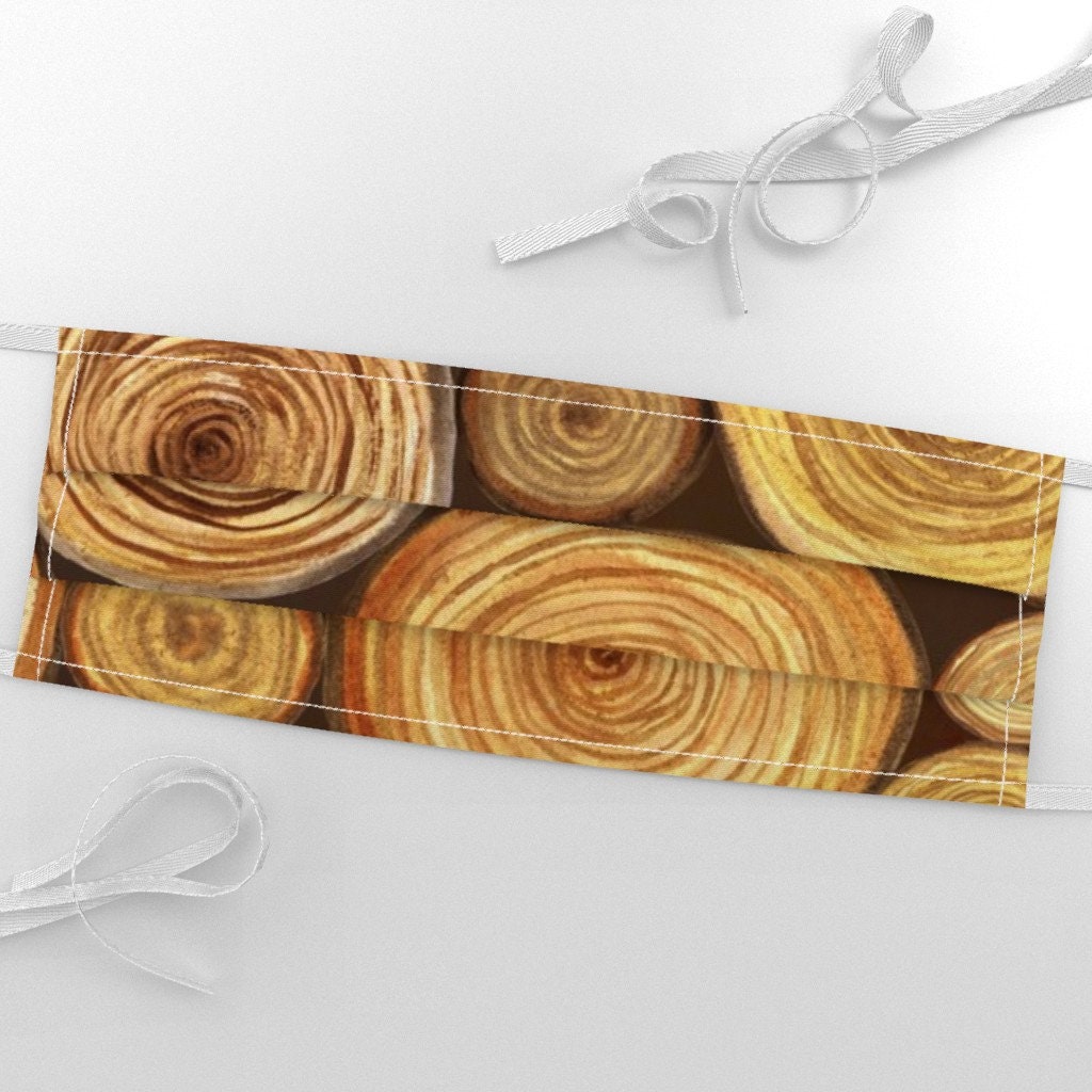 Woodland Log Fabric Logs by Svetlana Prikhnenko Watercolor - Etsy