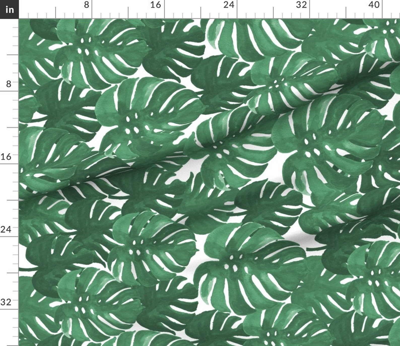 Monstera Fabric Plant Painted Botanical Tropical Plants - Etsy