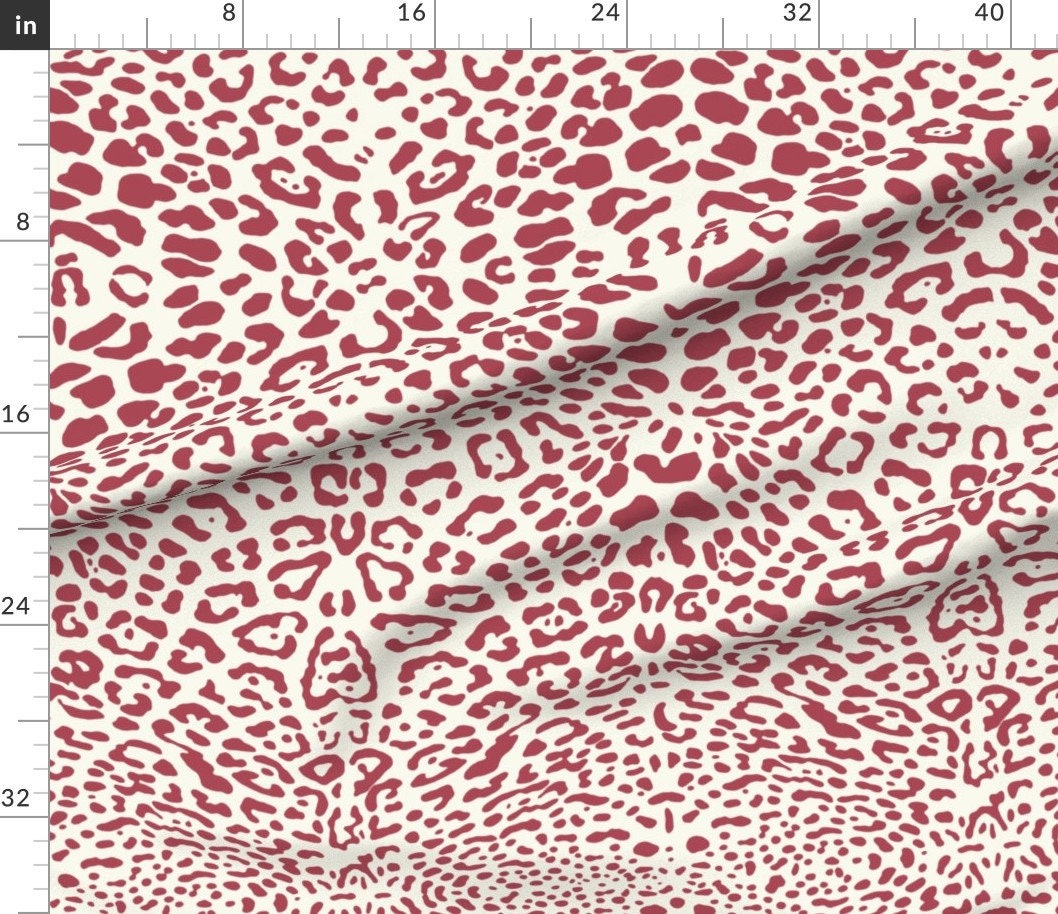 Red Faux Leopard Print Fabric Ooh La La Leopard Sherine - Etsy