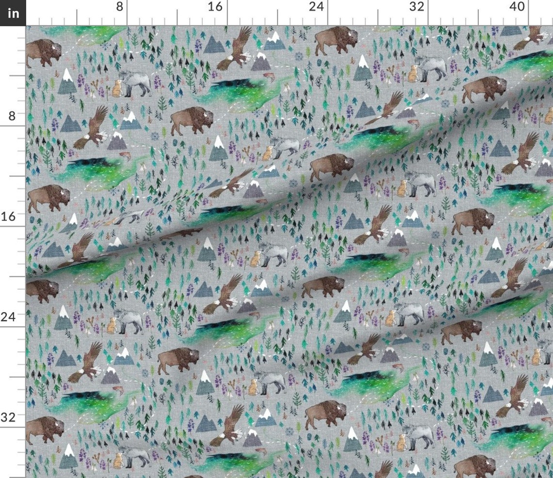 Buffalo Fabric the Boreal by Nouveau Bohemian Buffalo - Etsy