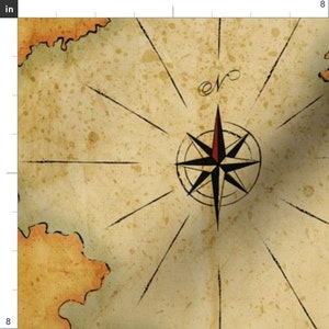 Treasure Map Fabric Treasure Islands Vintage Map by | Etsy