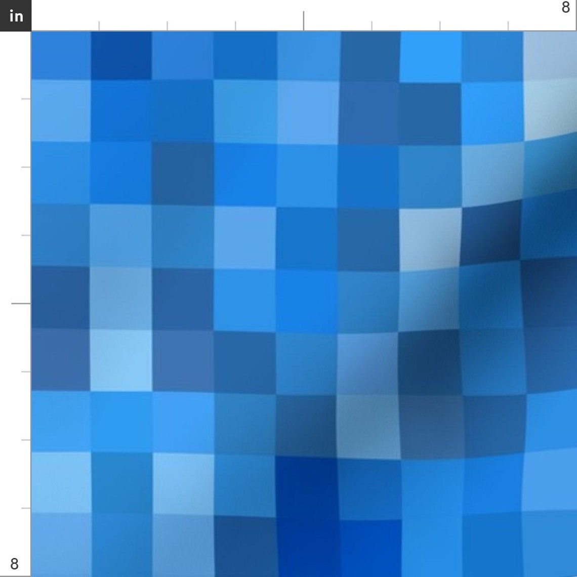 Blue Pixels Fabric Pixel Party / Blue by Willowlanetextiles - Etsy