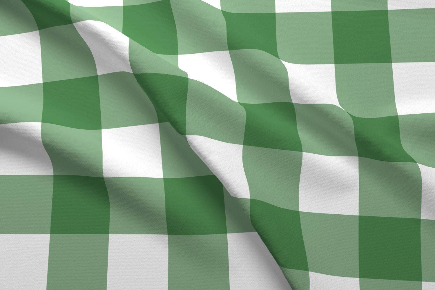 Green Gingham Fabric 3 Buffalo Check In Kelly By | Etsy