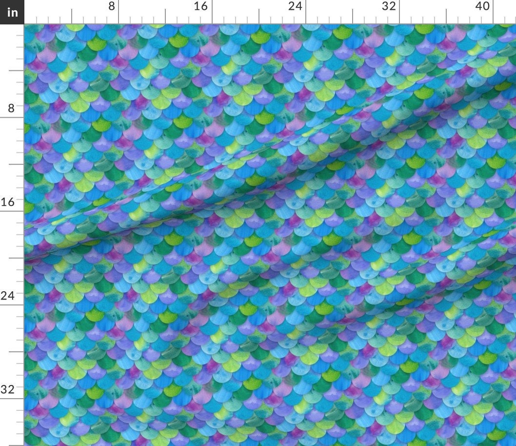 Colorful Mermaid Scales Fabric Multicolor Mermaid Scales by - Etsy