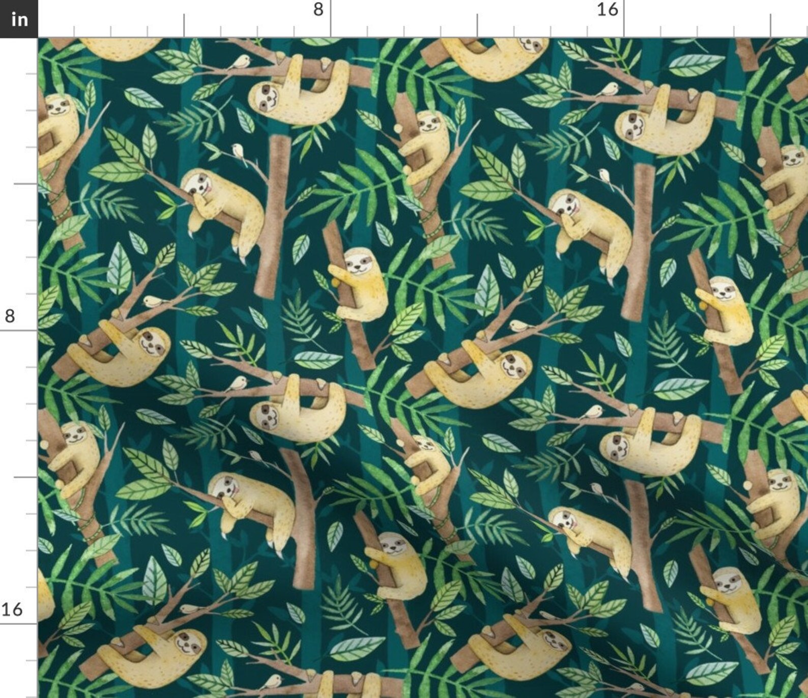 Sloths Hanging on Trees Fabric Chillin Sloths by Louandmoss - Etsy