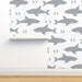 Gray Sharks Wallpaper Sharks Boys Nursery Shark by - Etsy