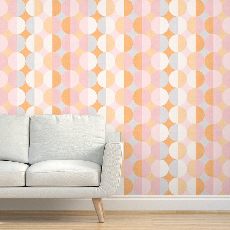 Mid Mod Wallpaper Creative Dreams by Pippa Shaw Pink | Etsy