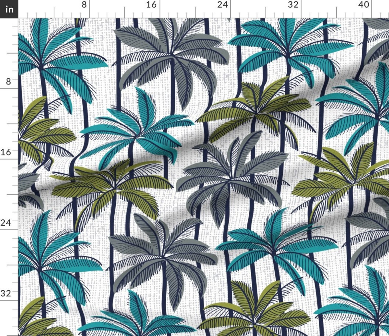 Palm Tree Fabric Retro Palm Springs Vibes by Selmacardo | Etsy