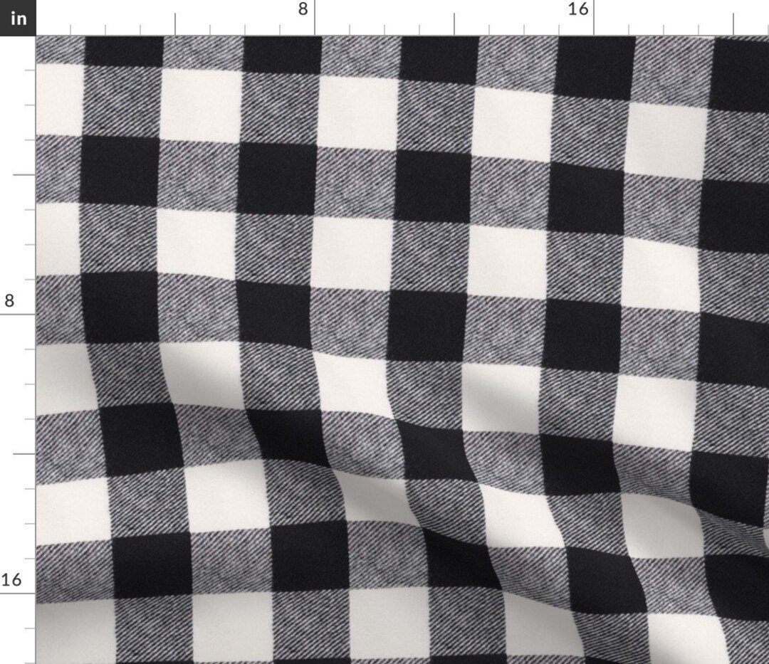 Black and White Check Fabric 2 Buffalo Check in Ebony by ...