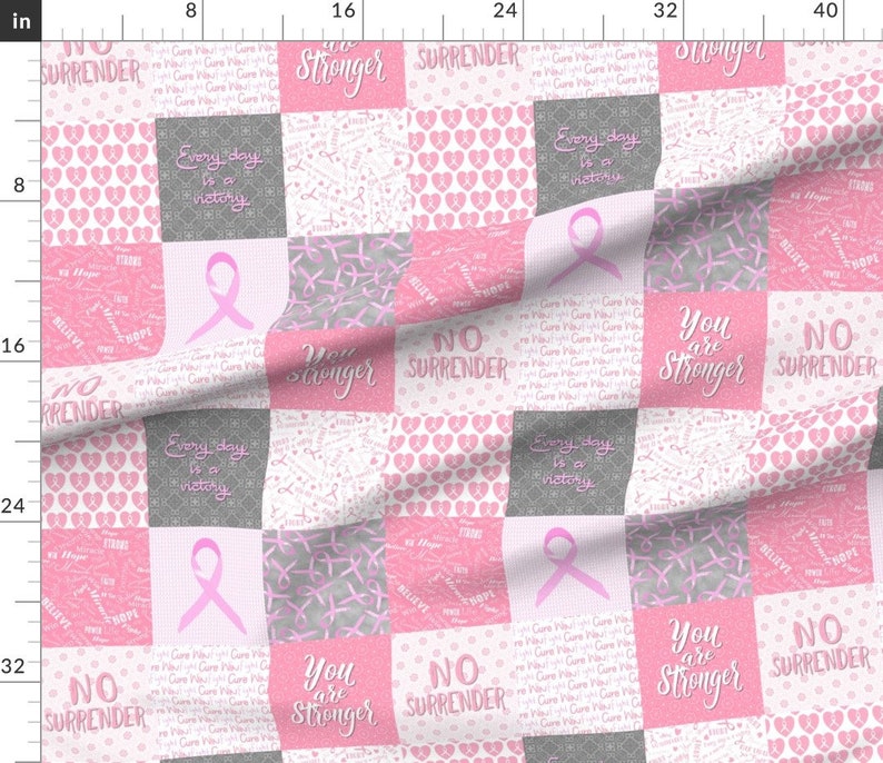 Cancer Survivor Quilt Fabric Cancer Quilt 6 in Squares Pink - Etsy