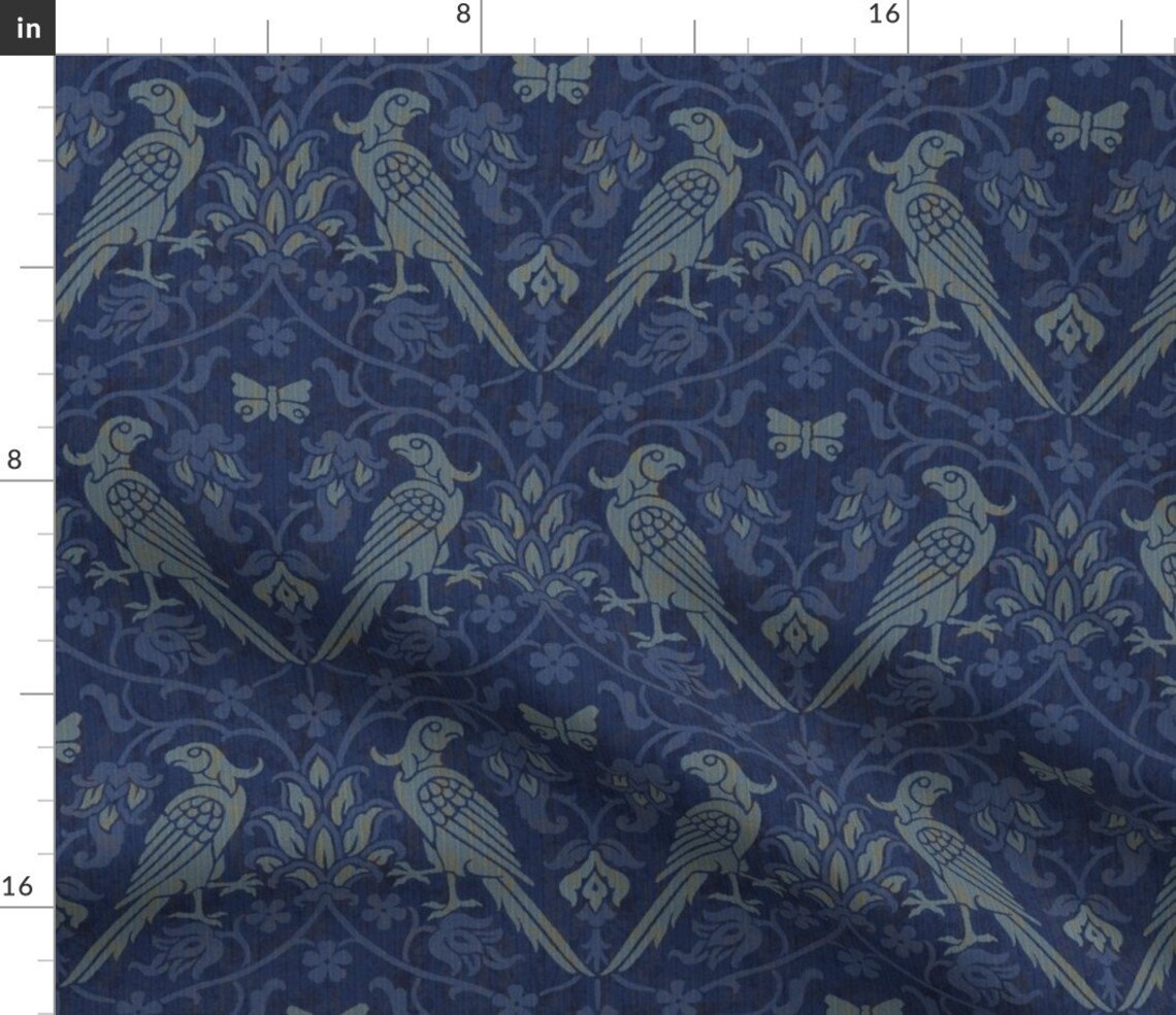 Islamic Fabric Parrot Damask by Muhlenkott Islamic Parrot - Etsy