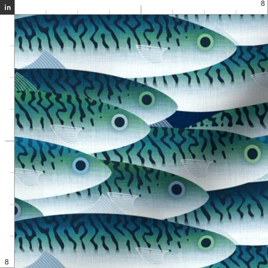 Fish Fabric - Sea by Spellstone - Ocean Sea Marine Life Fish Modern ...