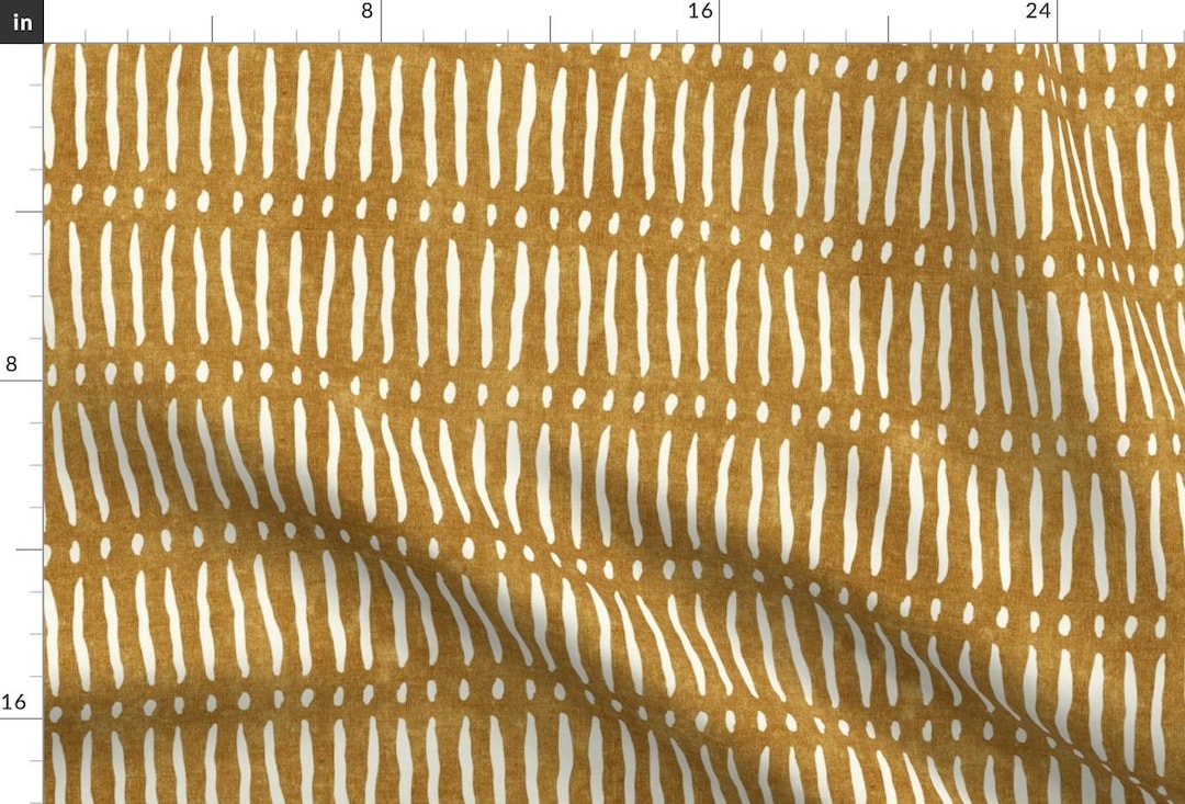 Mustard Mudcloth Fabric - Mustard Dashes by Littlearrowdecor - Bohemian ...