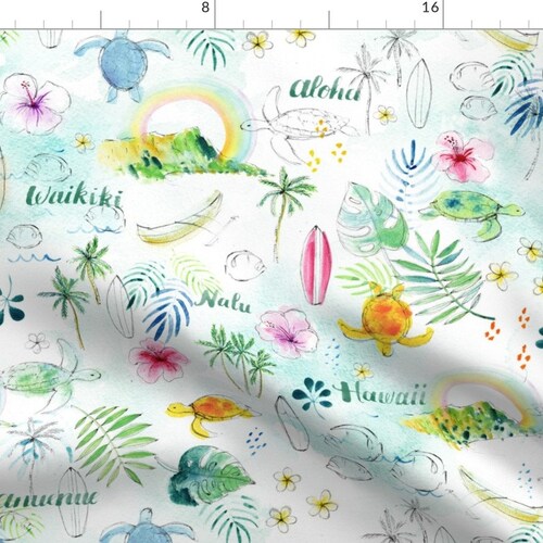 Aloha Hawaii Premium Cotton Fabric by the Half Yard Coconut - Etsy