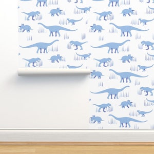 Dinosaurs Wallpaper Dinosaurs Pattern Blue-medium by Dafnag Blue Custom ...