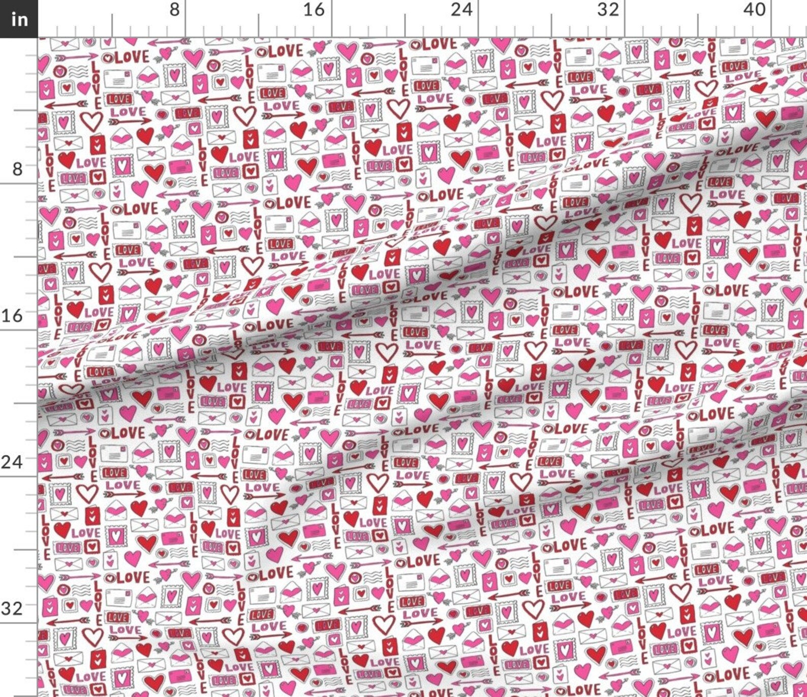 Love Fabric Love Letters // Valentine's Day Hearts - Etsy
